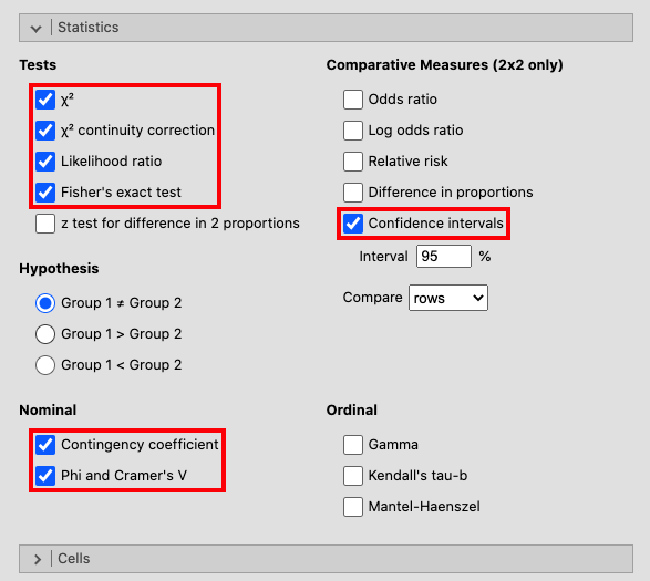 From SPSS to jamovi: Analysis of frequencies — jamovi Documentation